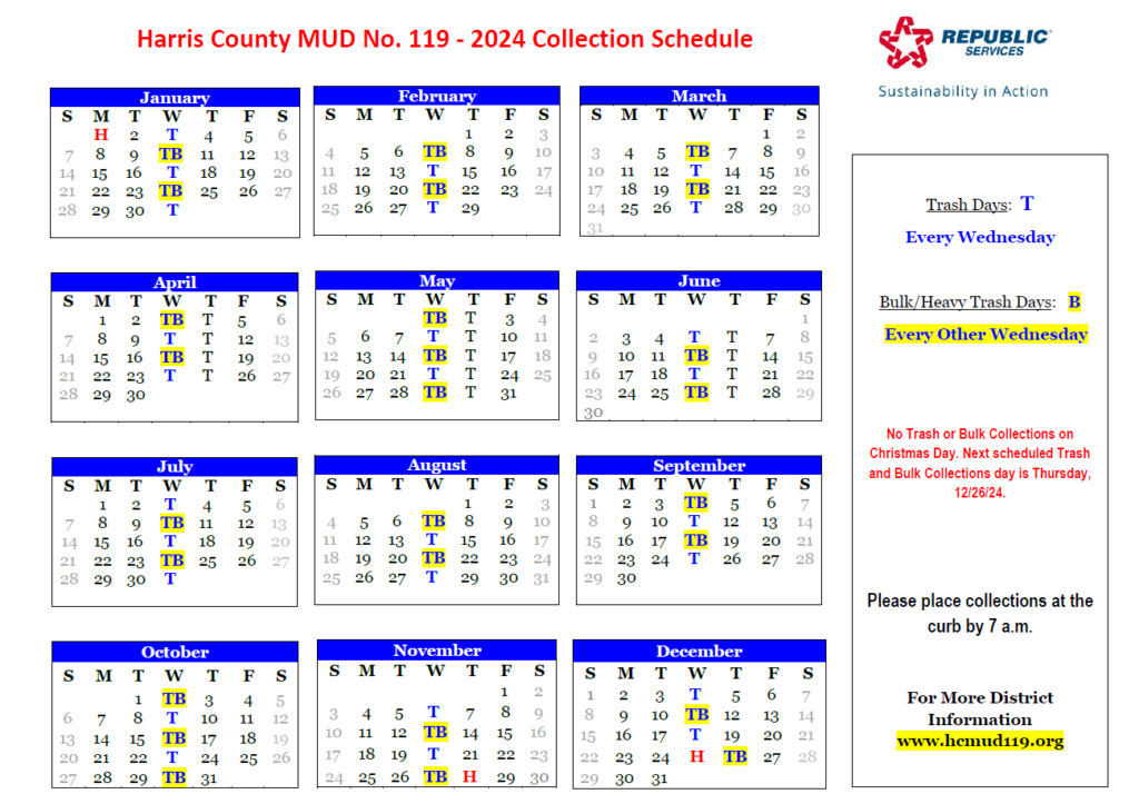 Trash – Harris County Municipal Utility District No. 119